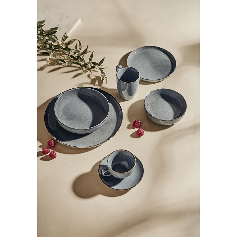 Set 6 farfurii adanci Ambition Craft, portelan, 20 cm, albastre - eMAG.ro