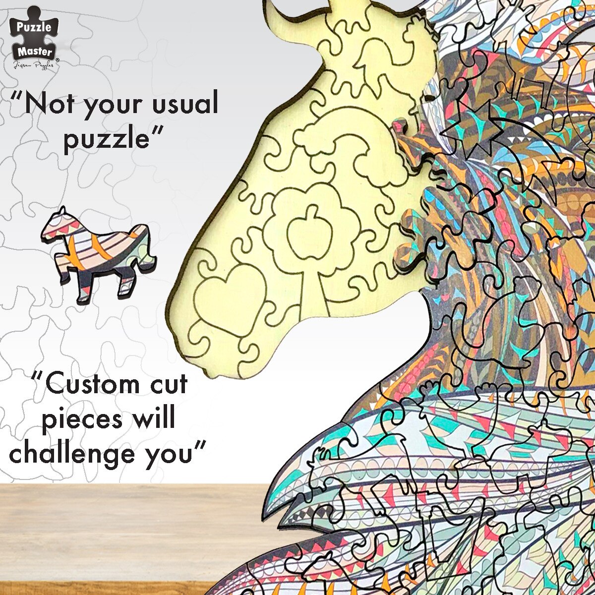 Puzzle lemn incastru Cal - Multicolor - eMAG.ro