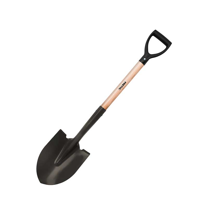 Lopata de gradina cu maner D, Lemn/Metal, PRETUL, 100 cm, Negru/Maro ...