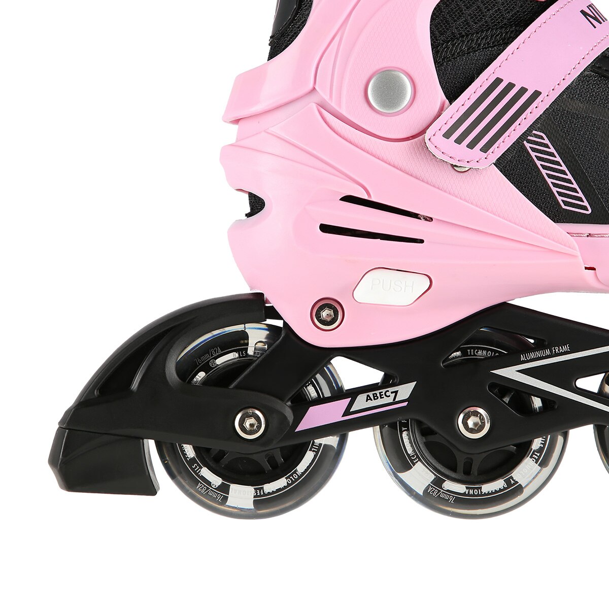Patine cu rotile reglabile cu LED pentru copii Abec-7 Nils Extreme Roz ...