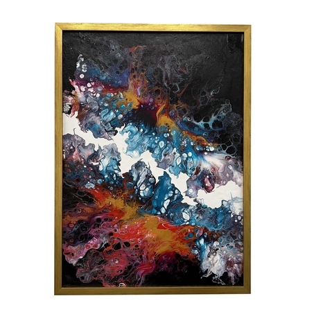 Tablou Pictat Manual, Dark Abstract, 53x73 cm - eMAG.ro