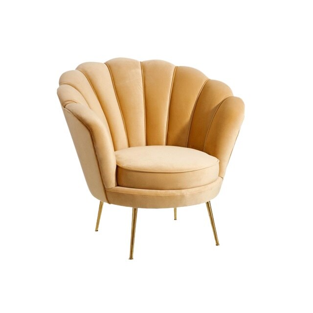 Scaun Tapitat, tip scoica, gold, dimensiuni 78x53 cm - eMAG.ro