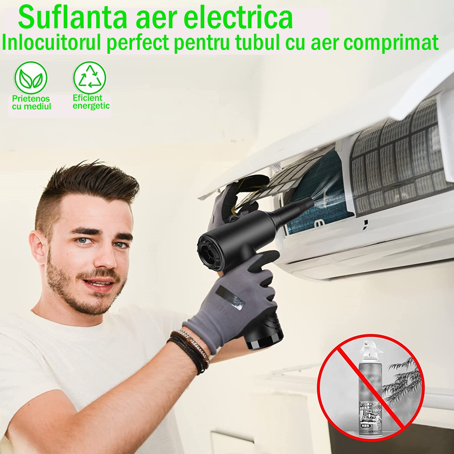 Suflanta Aer, Portabil, pentru Indepartare Praf PC, Aer conditionat, 3 ...