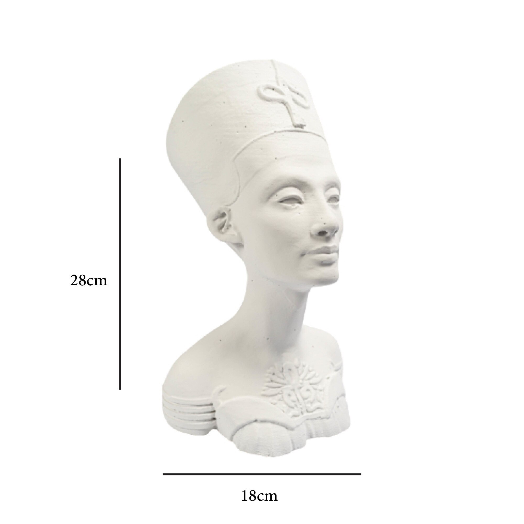 Vaza Nefertiti, alb, pentru interior, 28x18x18 cm - eMAG.ro
