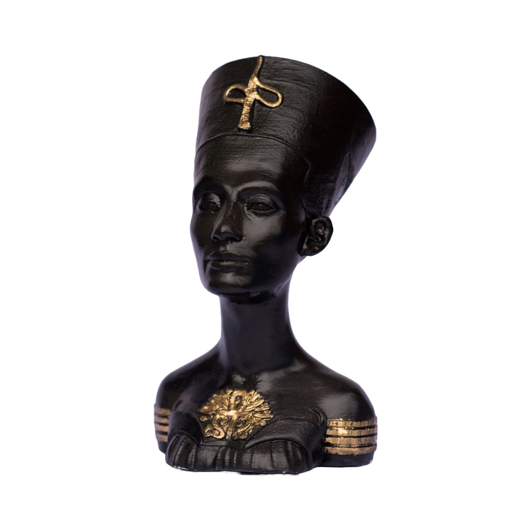 Vaza Nefertiti, negru-auriu, pentru interior, 28x18x18 cm - eMAG.ro