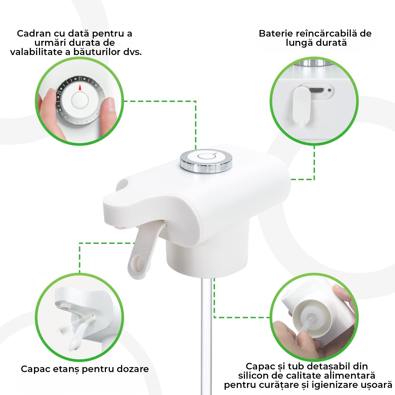 Dispenser Automat de Lapte, Apa sau Suc pentru Sticle, Incarcare USB ...
