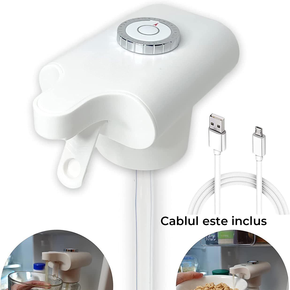 Dispenser Automat de Lapte, Apa sau Suc pentru Sticle, Incarcare USB ...
