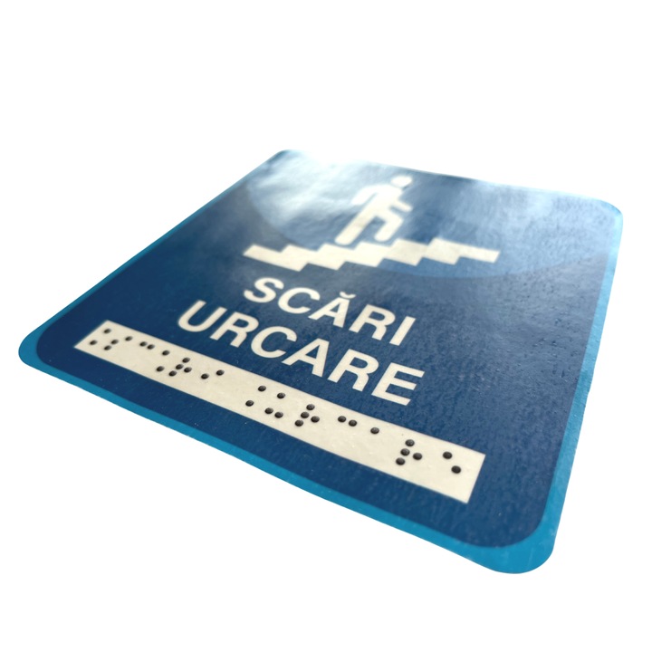 Eticheta Urcare Scari, Simbol in Relief si caractere Braille ...