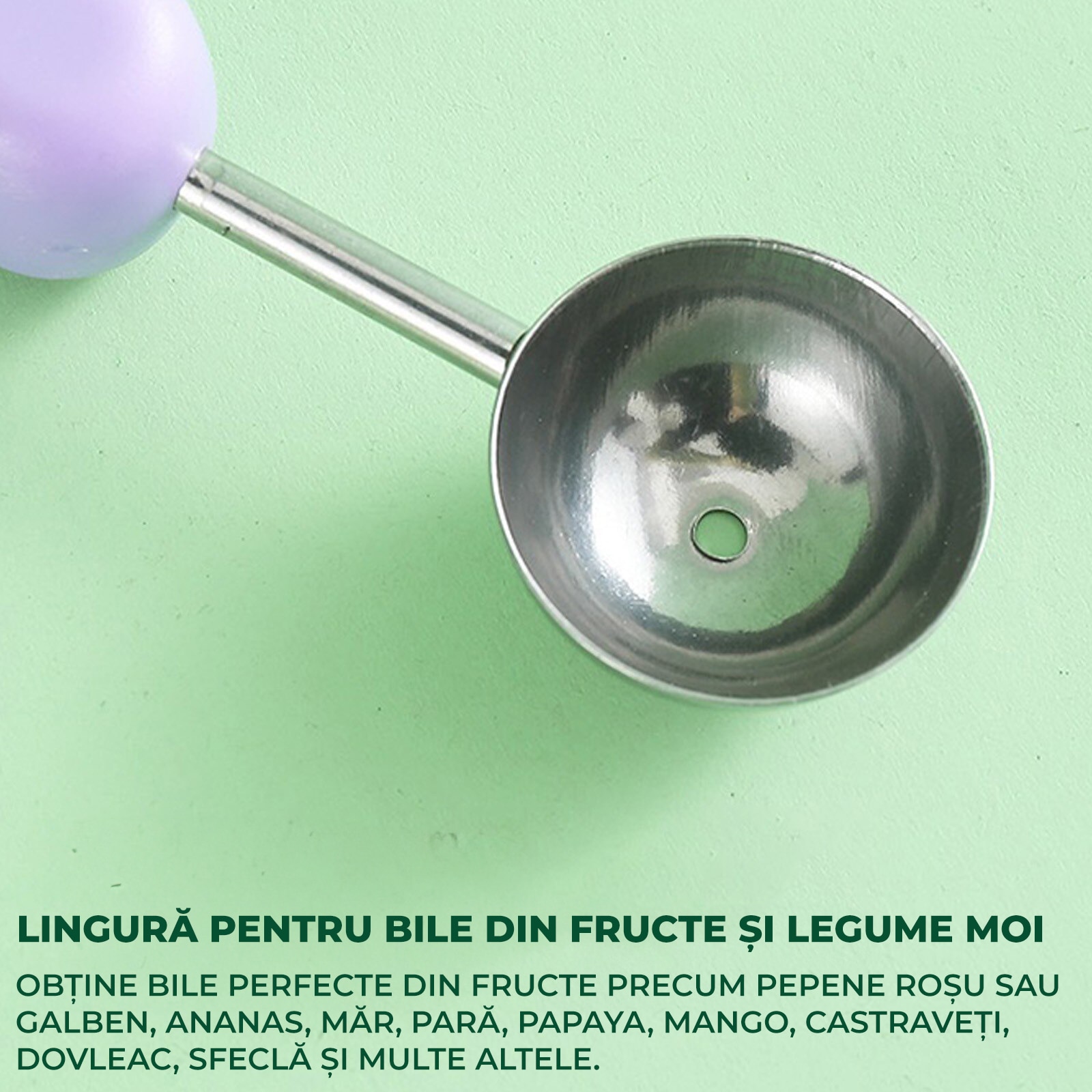 Set de 3 Ustensile cu 4 Varfuri pentru Decorat si Curatat Fructe ...