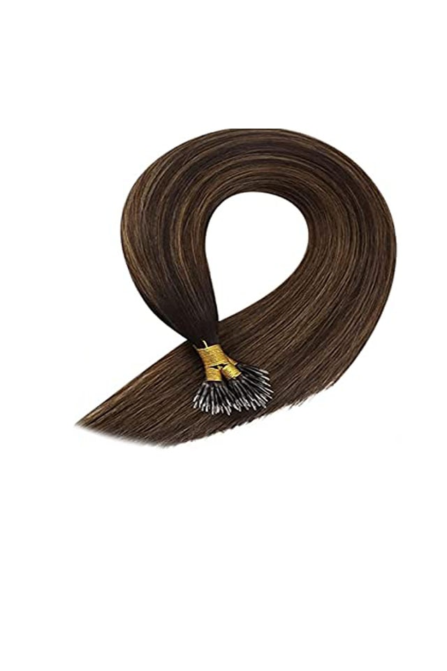 Extensii cu Nanoring Saten Ciocolatiu 60 Cm 100 suvite - eMAG.ro