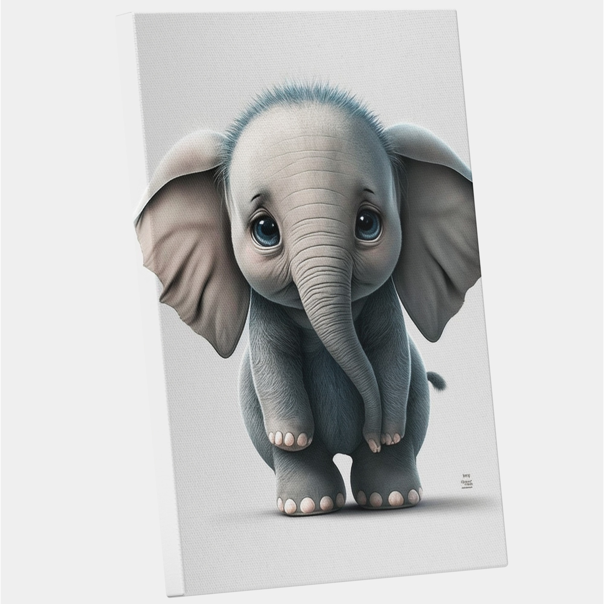 Tablou Canvas Cu Pui Elefant Fericit, Animal Imens, Safari, Desene ...
