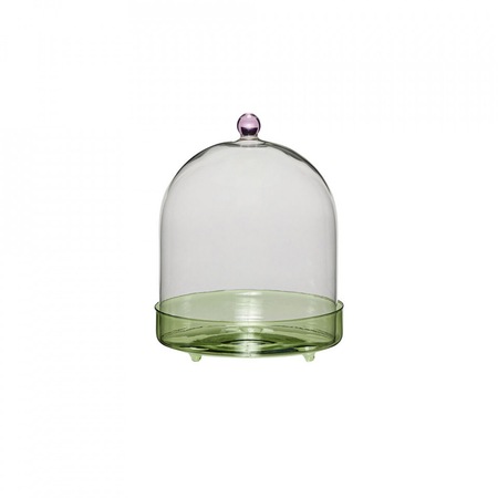 Clopot transparent/verde din sticla 22 cm Flora Hubsch - eMAG.ro