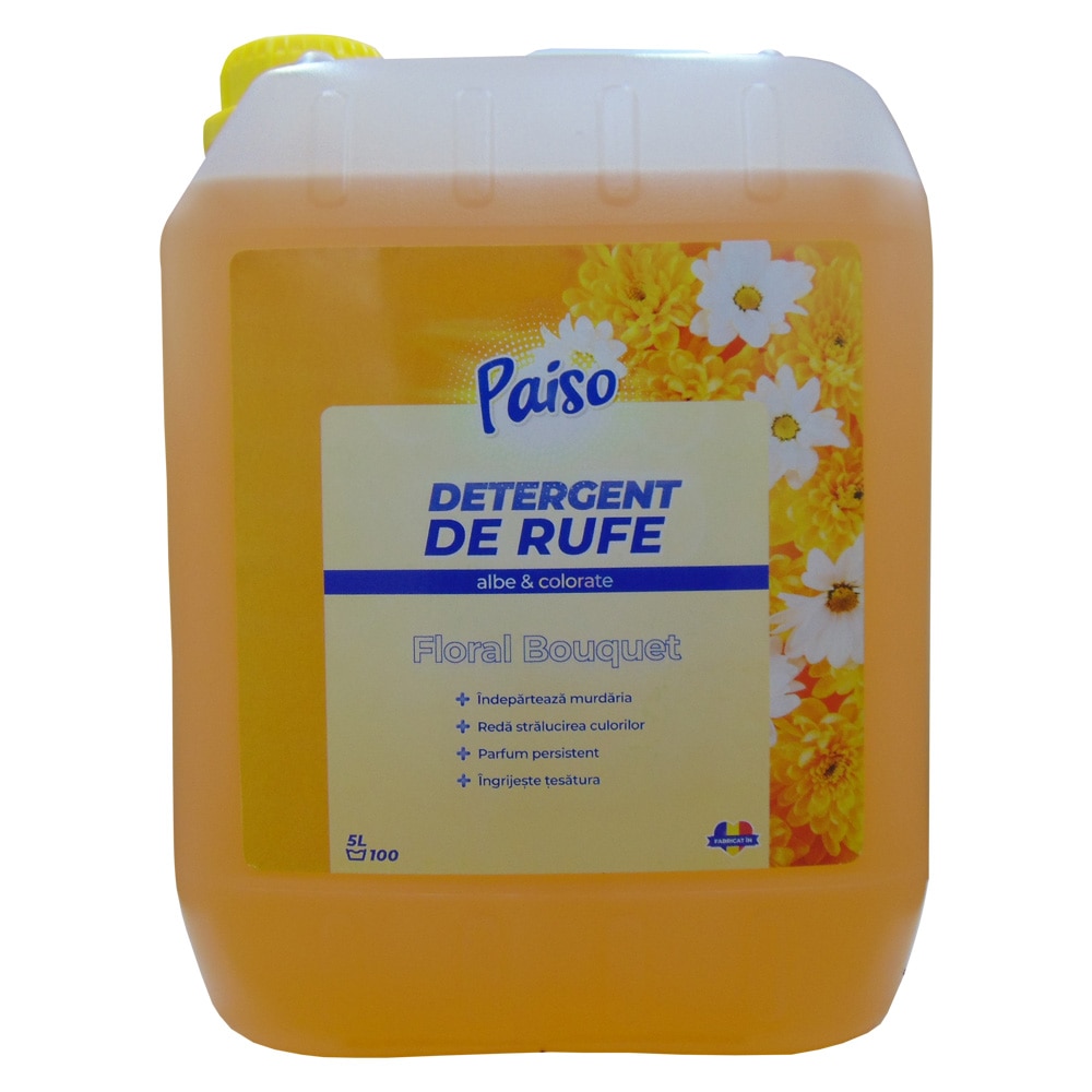 Detergent lichid de rufe Paiso - Floral Bouquet, 100 spalari, 5L - eMAG.ro