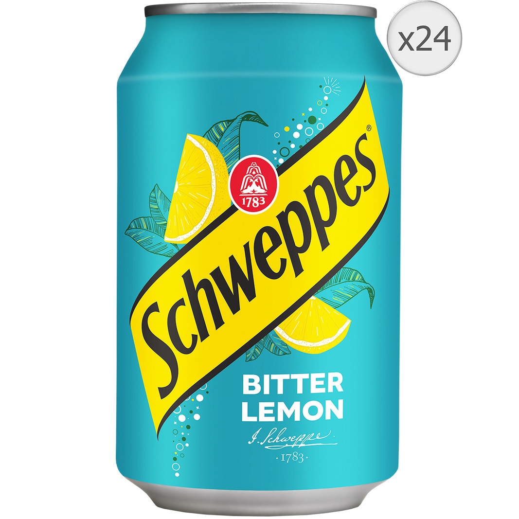 Bautura Carbogazoasa Schweppes Bitter Lemon, doza, 24x0,33L - eMAG.ro