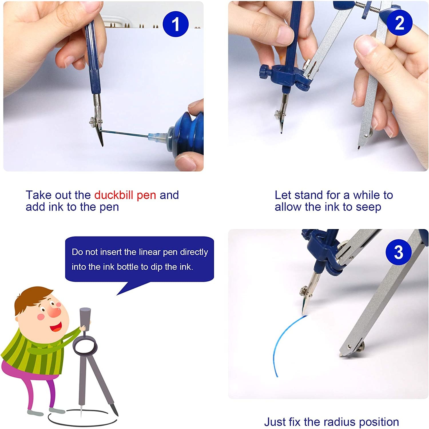 Геометрия Starlight Compass за деца, син комплект от 7 части ...