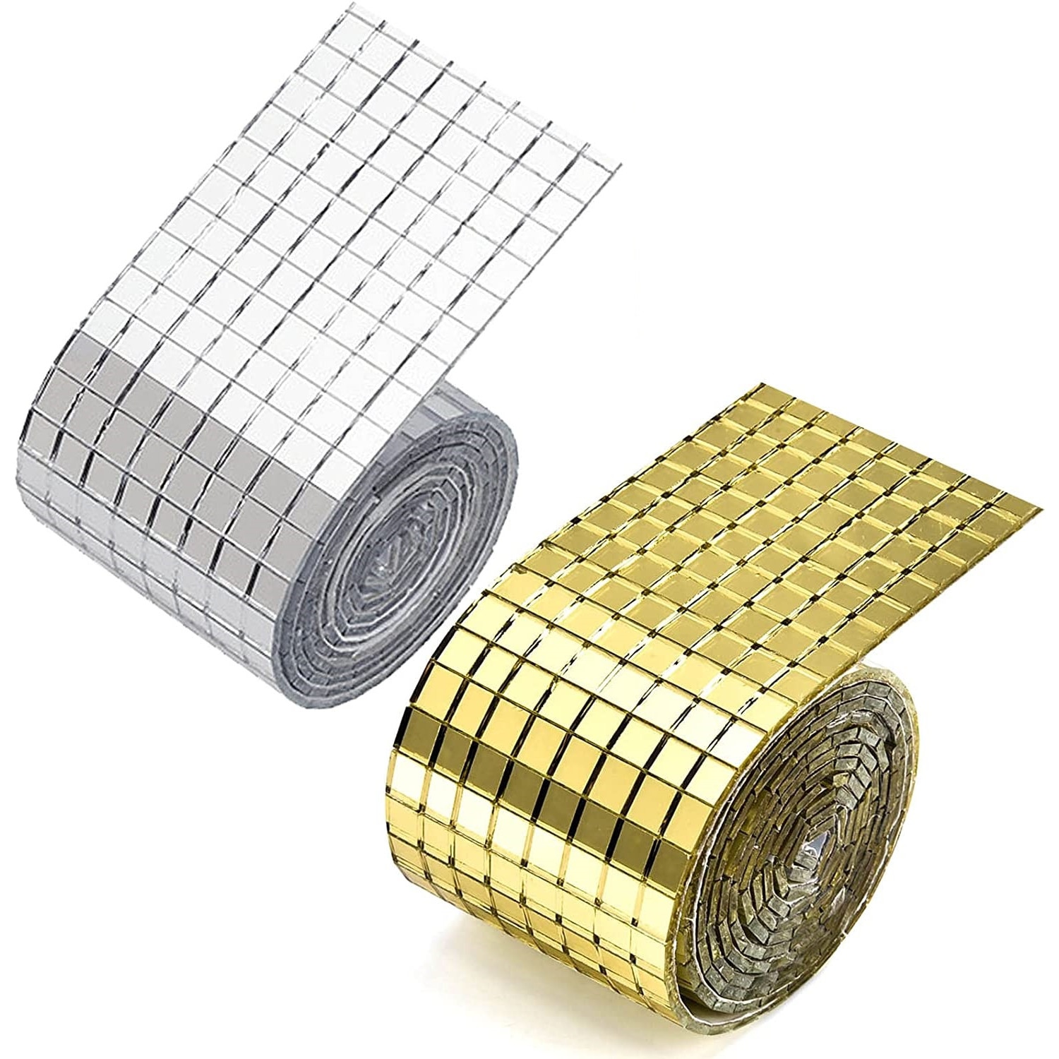 Autocolante mozaic, 2 x 100 cm, Auriu/Argintiu - eMAG.ro