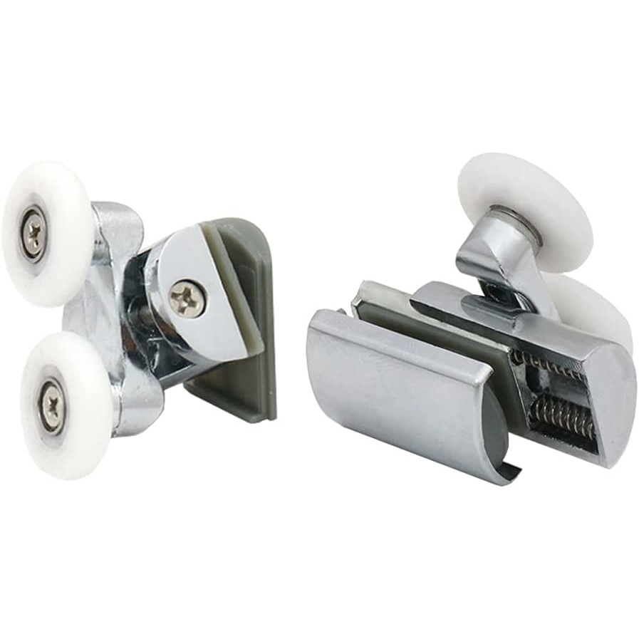 Set 2 role pentru usi glisante de dus, Nylon/Inox, 23mm, Alb/Argintiu ...