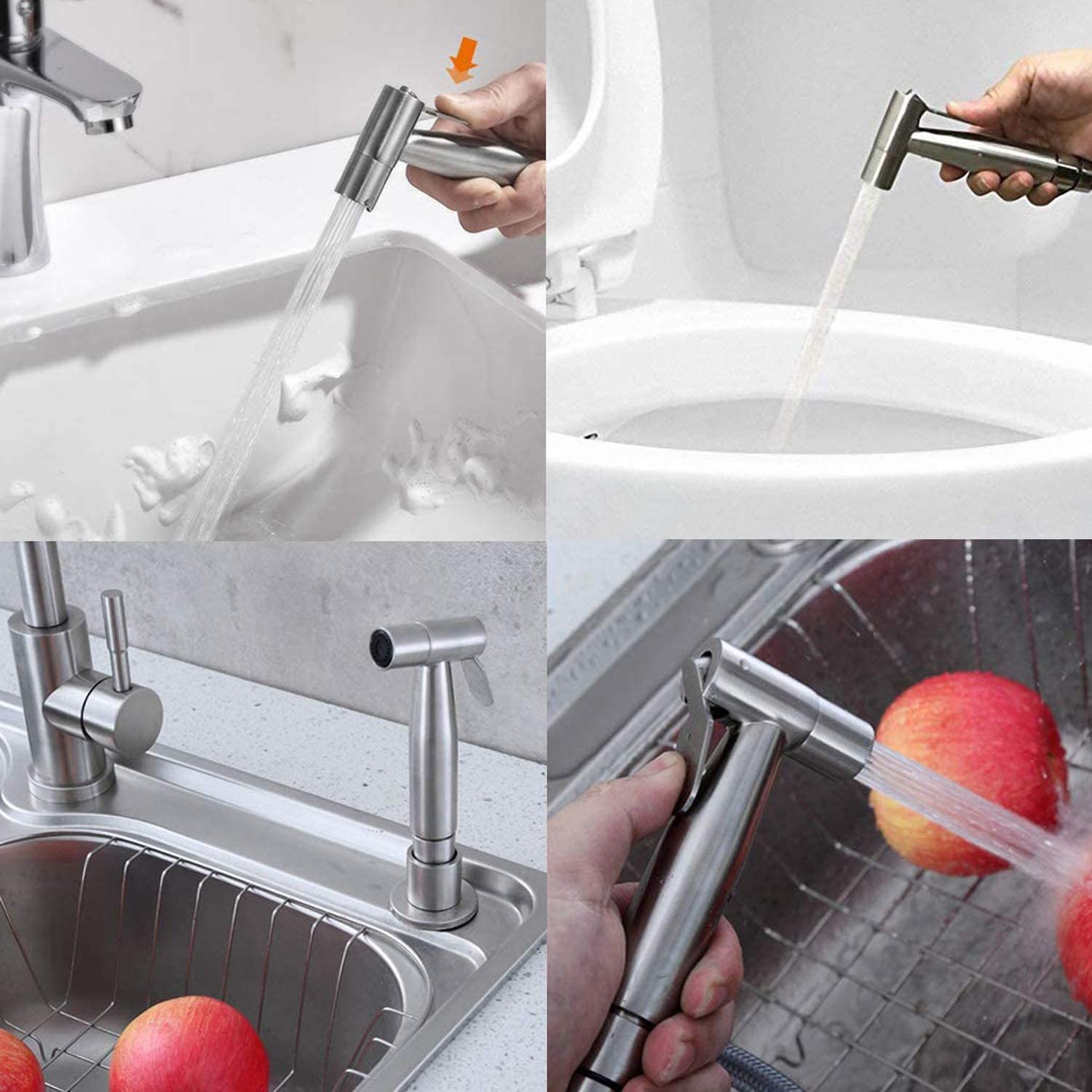 Cap de dus cu functie de bideu, 150 cm, Argintiu - eMAG.ro