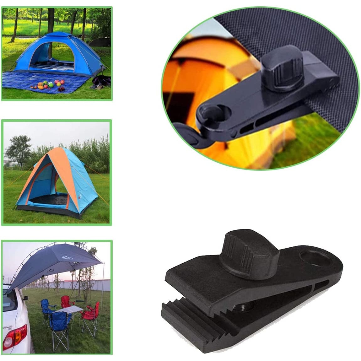 Set 12 cleme de prindere pentru prelata/corturi, negru - eMAG.ro