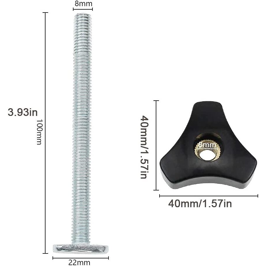 Set 2 cleme maner cu surub, Otel, M8, Argintiu - eMAG.ro