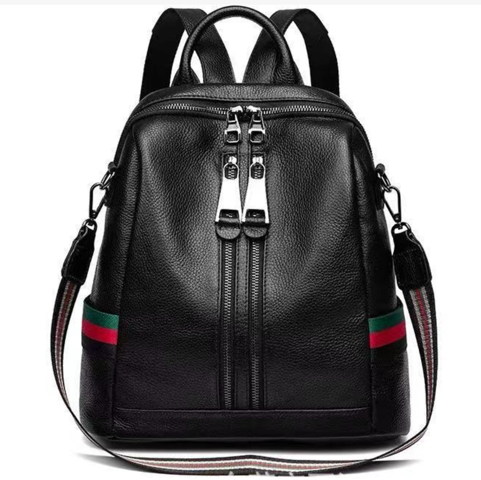 Rucsac dama, de tip geanta, Freeland B1012, Piele naturala, Negru - eMAG.ro