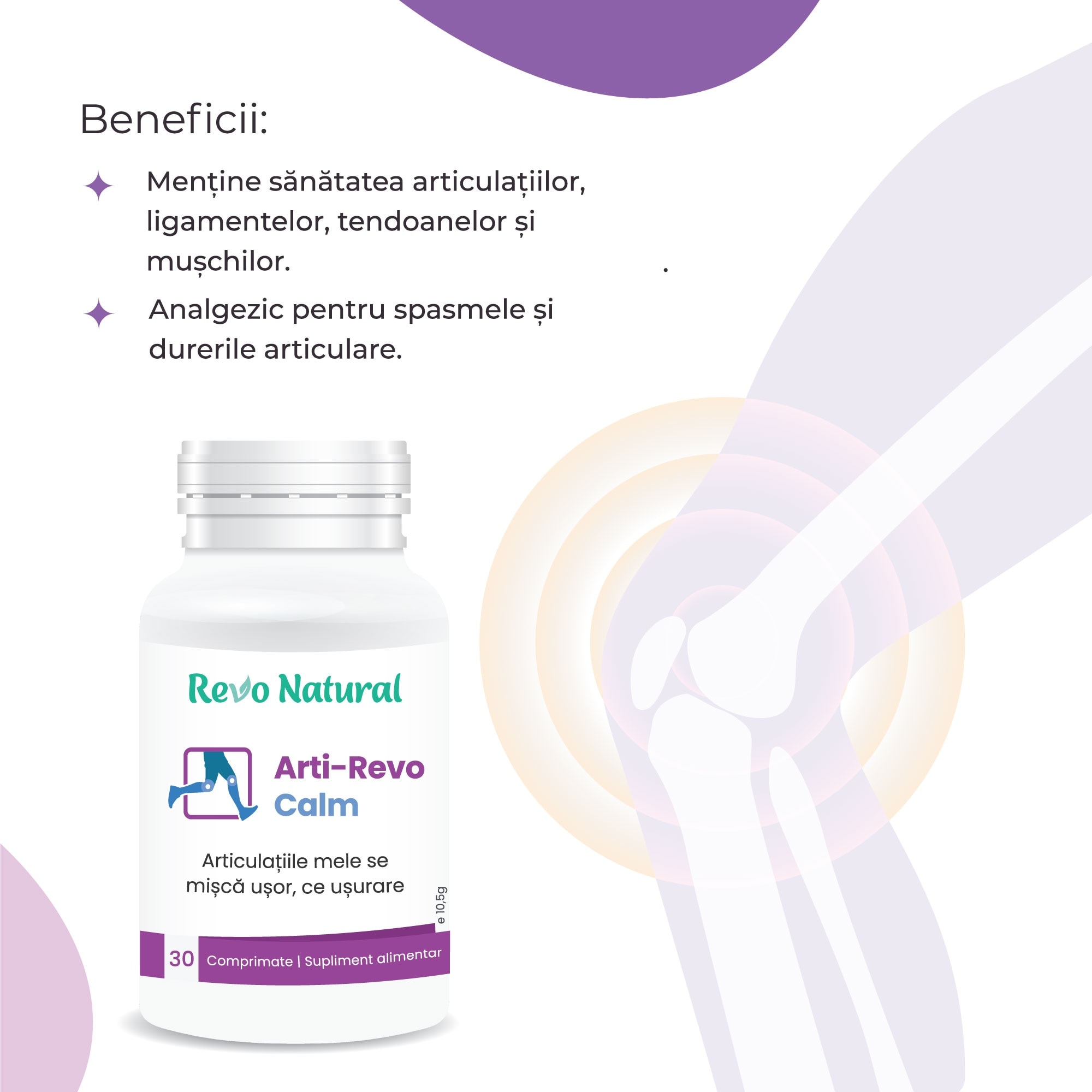 Supliment alimentar, Arti-Revo Calm, Revo Natural, 30 Comprimate - eMAG.ro