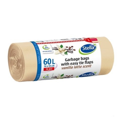 Saci de gunoi cu urechi, parfumati, aroma vanilie, 60L, 16 buc, Stella ...