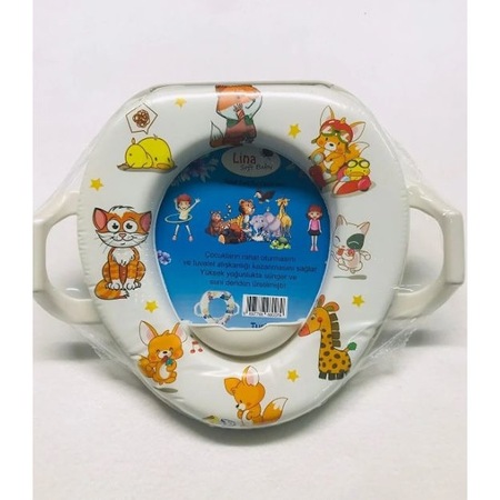 Reductor WC copii moale pentru toaleta, cu manere model cu pisici ...