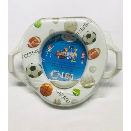 Reductor WC copii moale pentru toaleta, cu manere model cu mingii - eMAG.ro