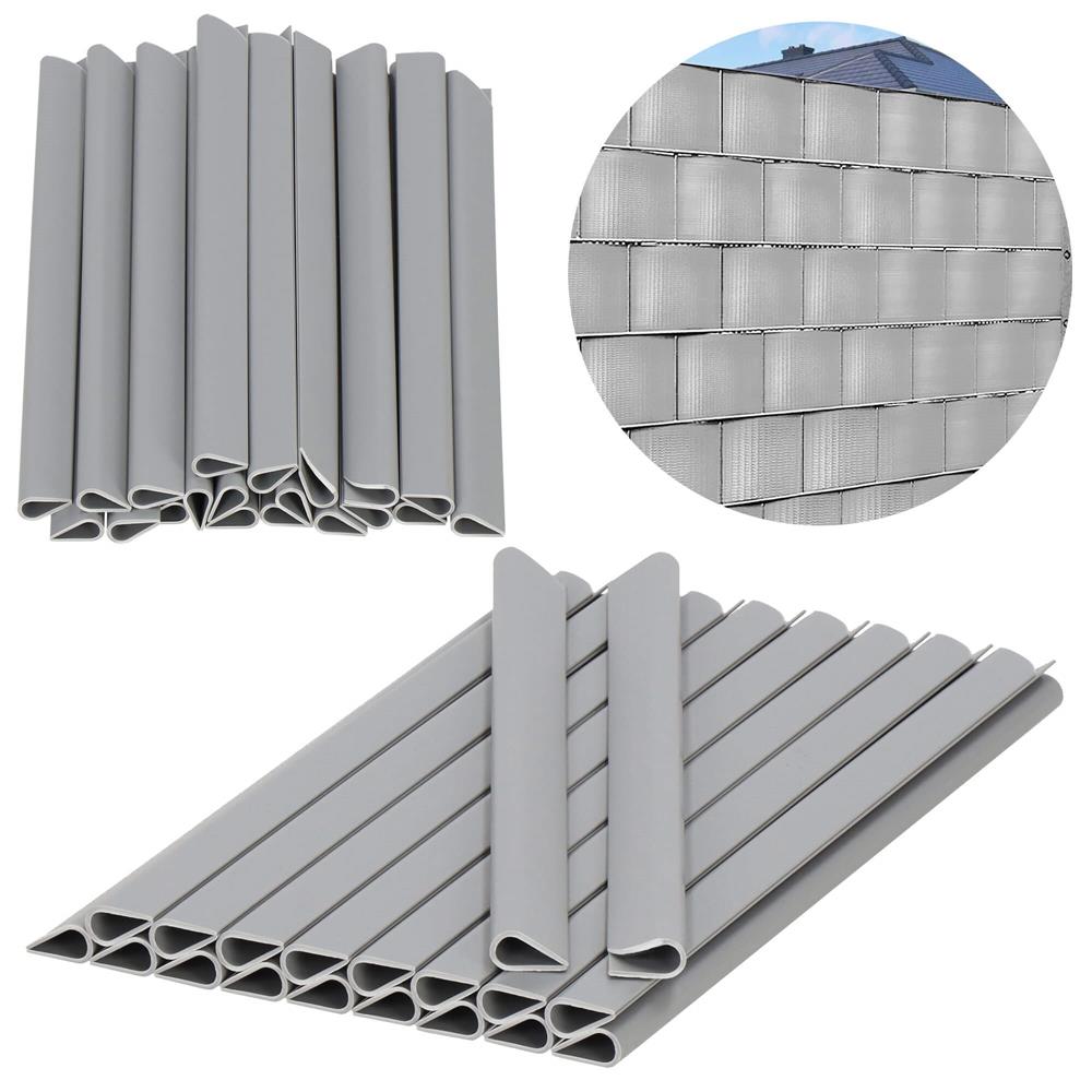 Set 20 cleme pentru panou de gard pentru intimitate in gradina, gri ...