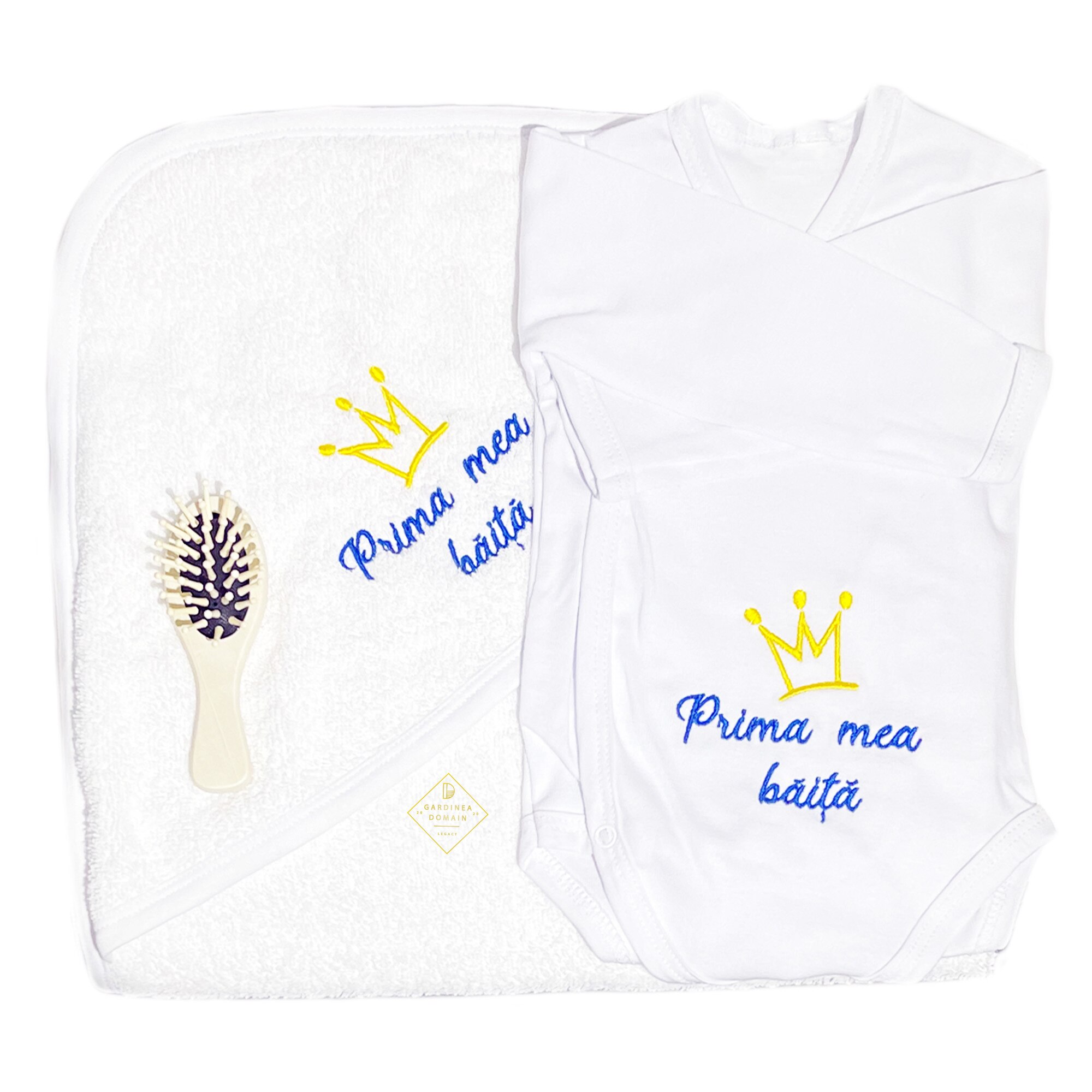 Set complet Gardinea Domain® pentru prima baita dupa botez, 4 piese ...