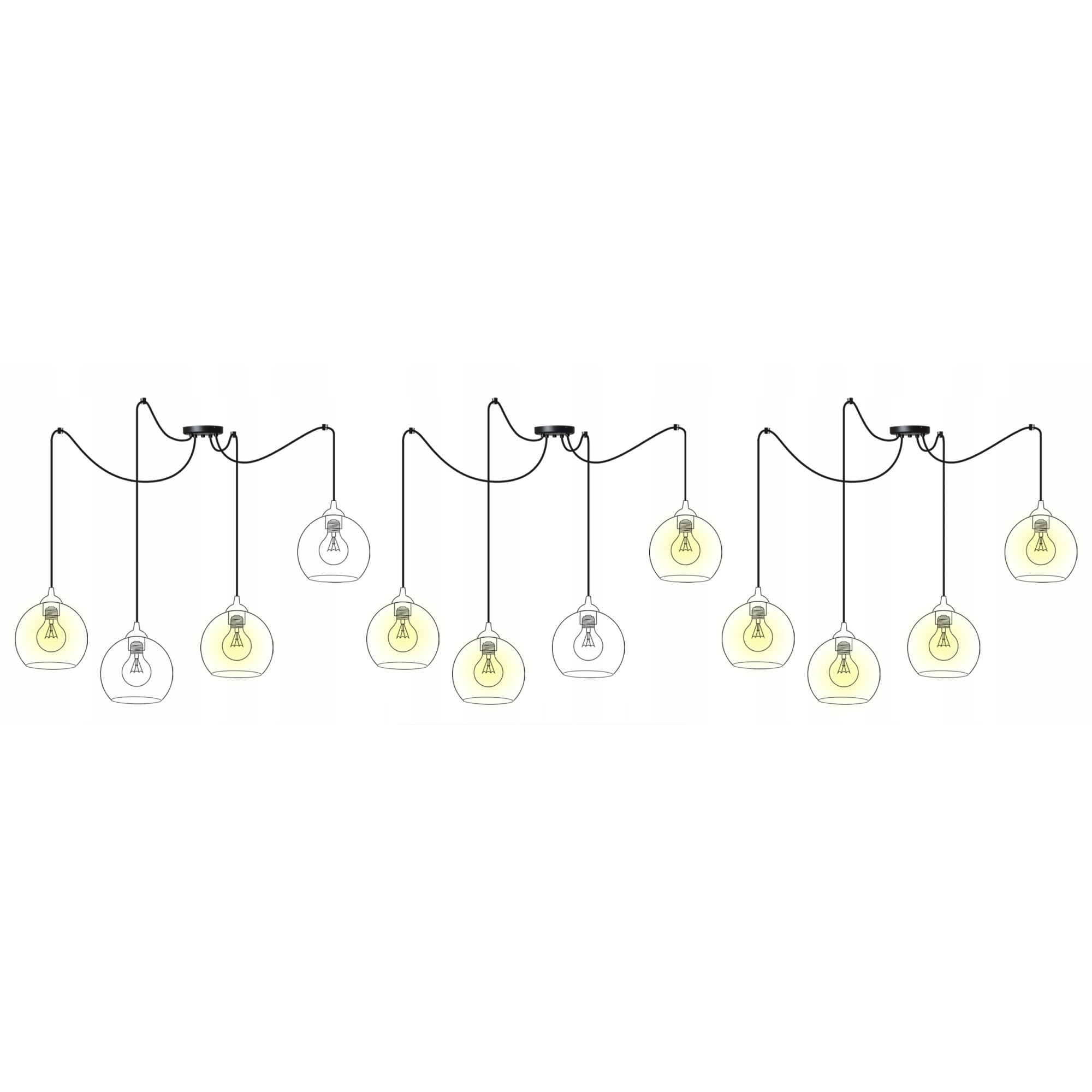 Lustra stil spider, LightHome, Spider Nuvola 2502/4, 4 brate reglabile ...