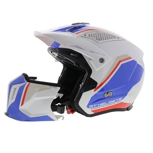 Casca moto, atv MT Streetfighter alb lucios cu ochelari soare integrati ...