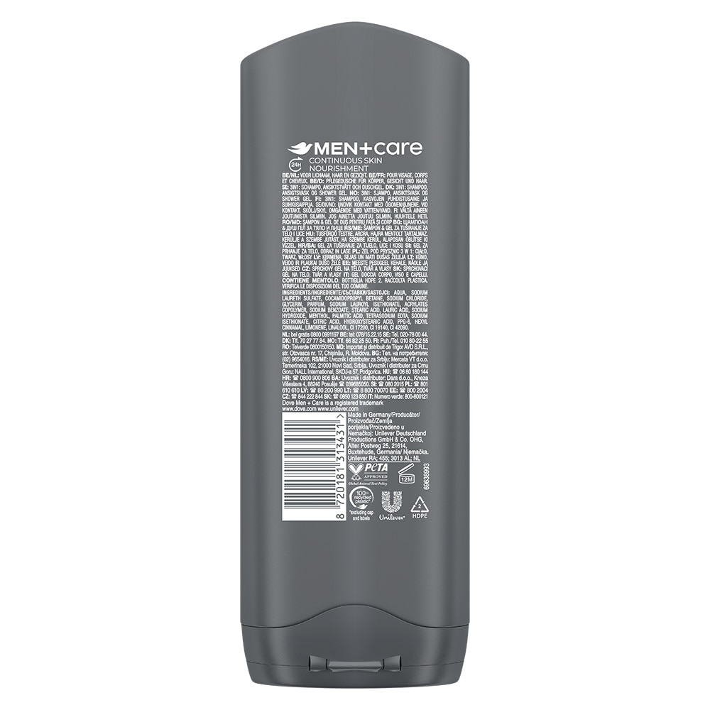 Душ гел Dove Men+Care Extra Fresh, 250 мл - eMAG.bg