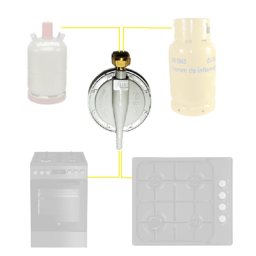 Regulator de presiune gaz, ceas de butelie universal GIDA-CRIS GC072 ...