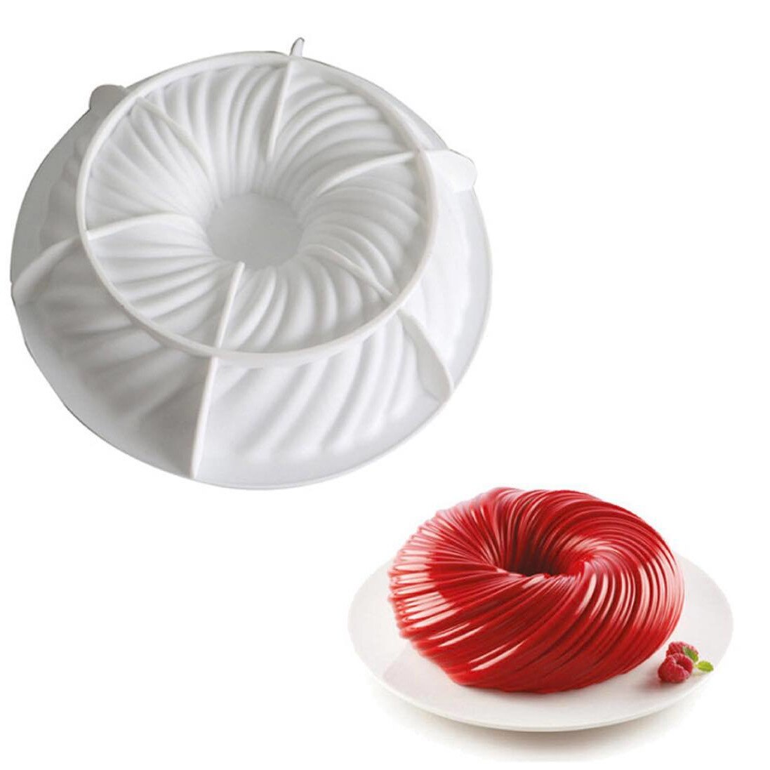 Forma De Silicon Pentru Tort 3 D, prajituri, mousse, alb - eMAG.ro