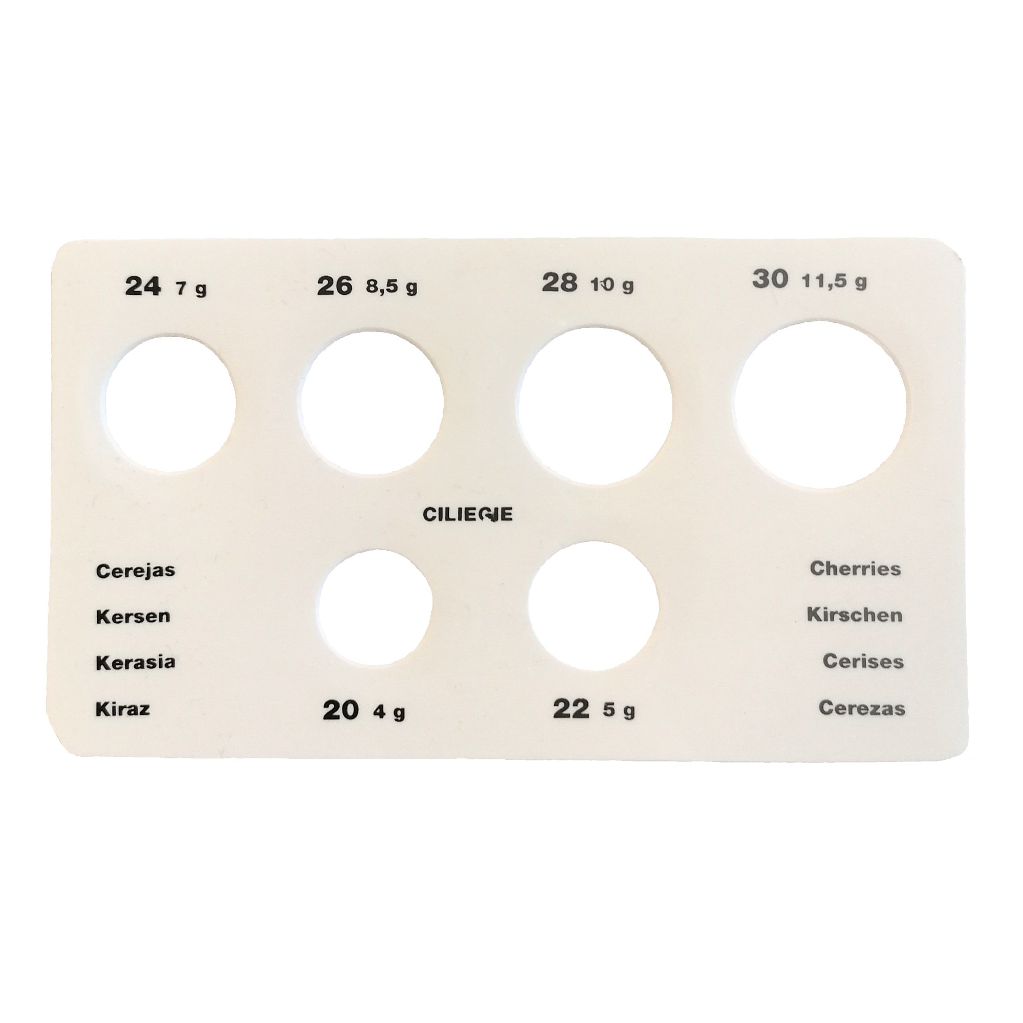 Calibru pentru sortarea cireselor, din plastic, alb, cu 6 marimi, cod ...