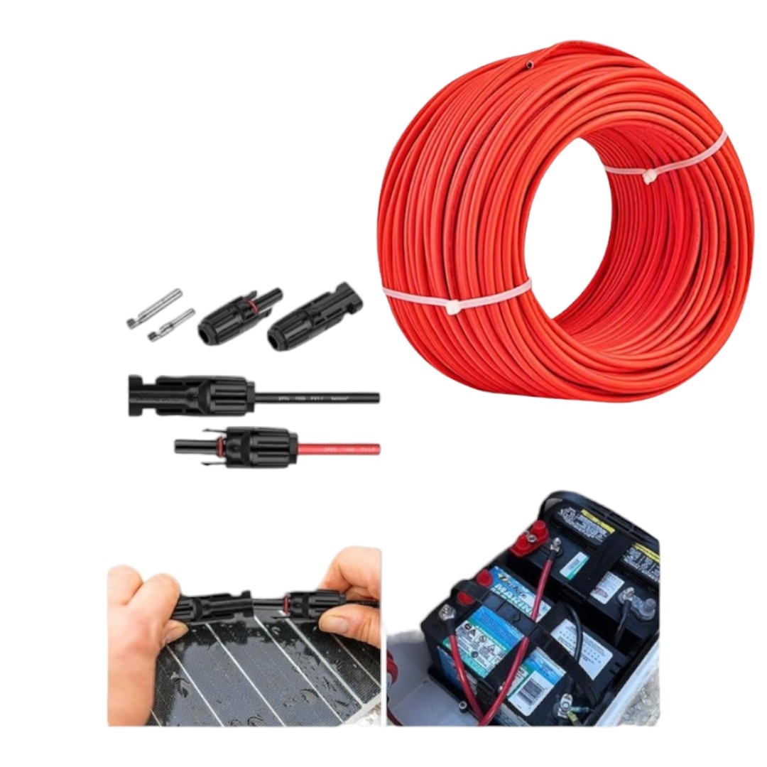 Cablu panou solar sau prelungire panou solar 6mm, culoare rosu, cu ...