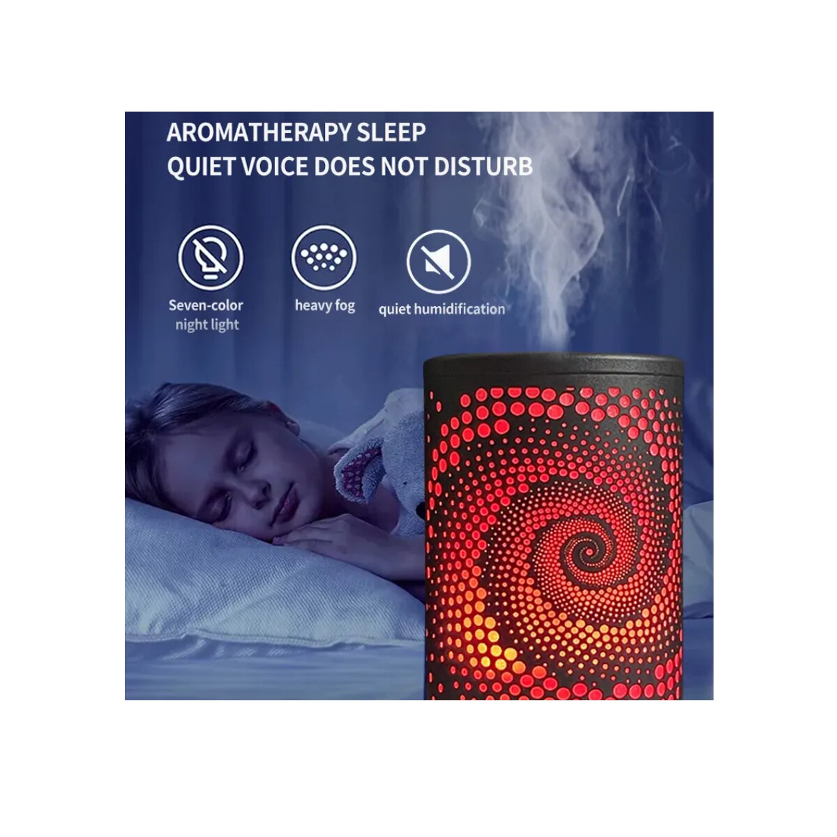 Kovácsoltvas aromaterápiás diffúzor/ultrahangos párásító, 7 színű LED ...