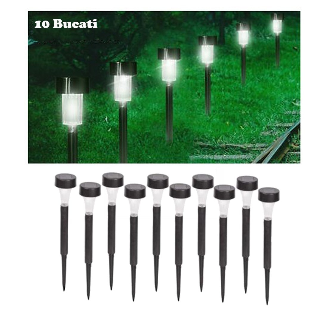 Set 10 lampi solare pentru Gradina - eMAG.ro