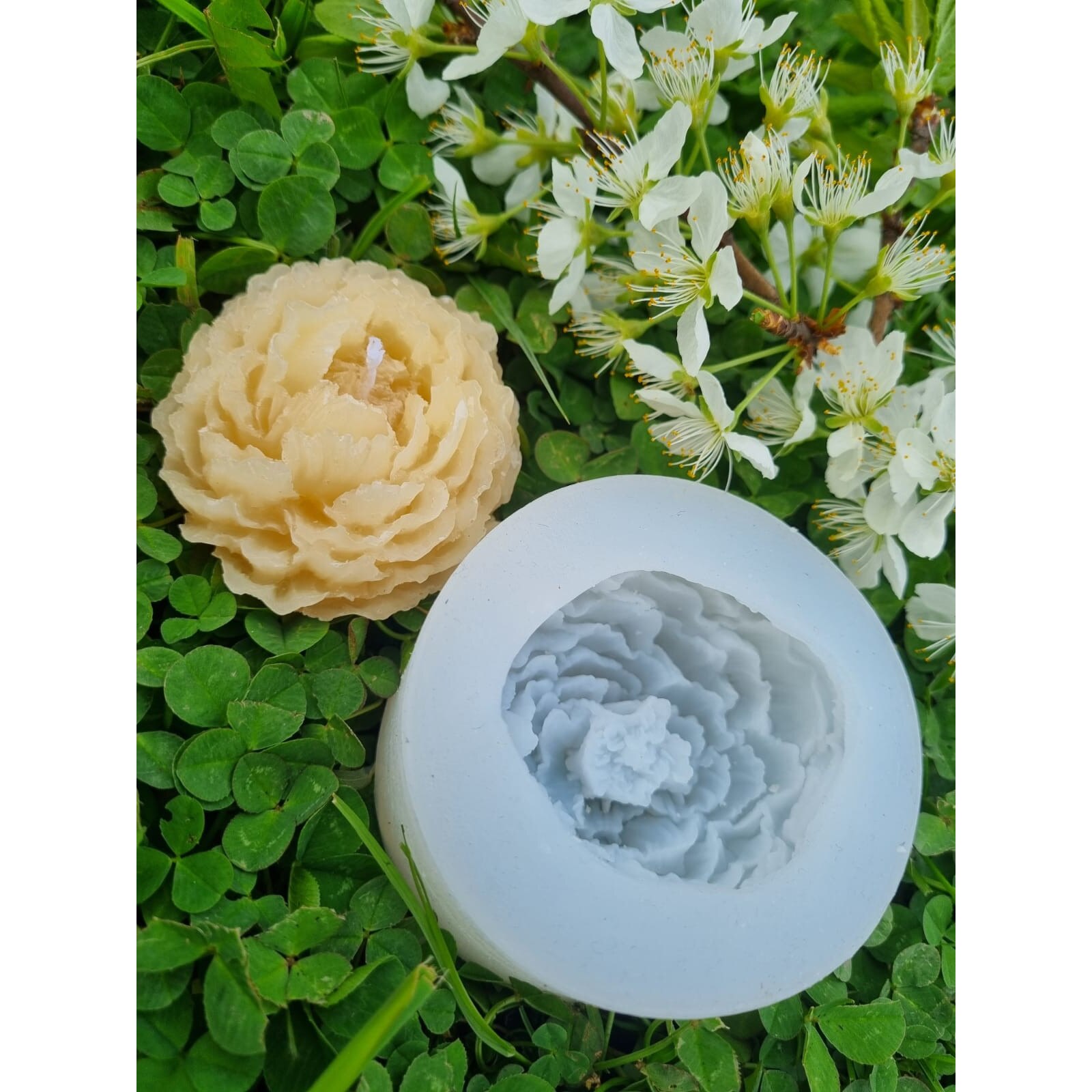 Matrita de silicon pentru lumanari, Milmatt, Model Bujor, 85 x 40 mm ...