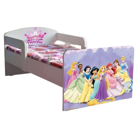 Pat pentru copii Printese, 144x76 cm, saltea inclusa - eMAG.ro