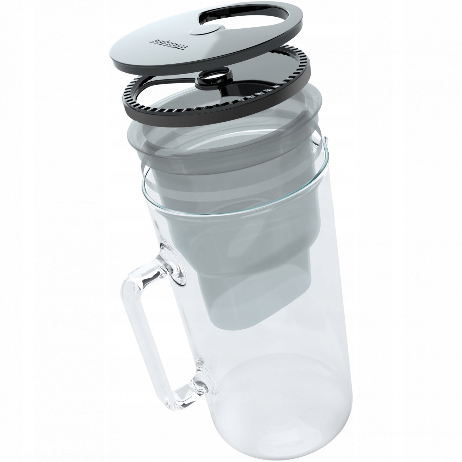 Szűrőpohár és 4 szűrő Wessper, AquaMax, 2,5 l, üveg, fekete/átlátszó ...