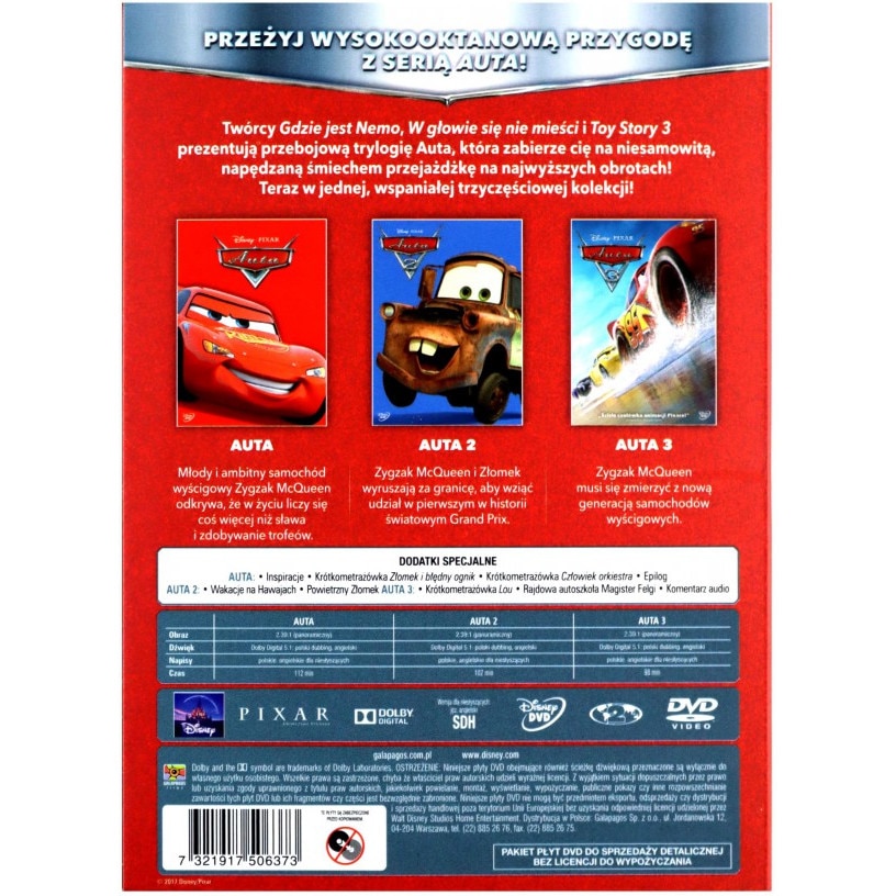 Auta 1-3 (Disney) [3DVD] - eMAG.bg