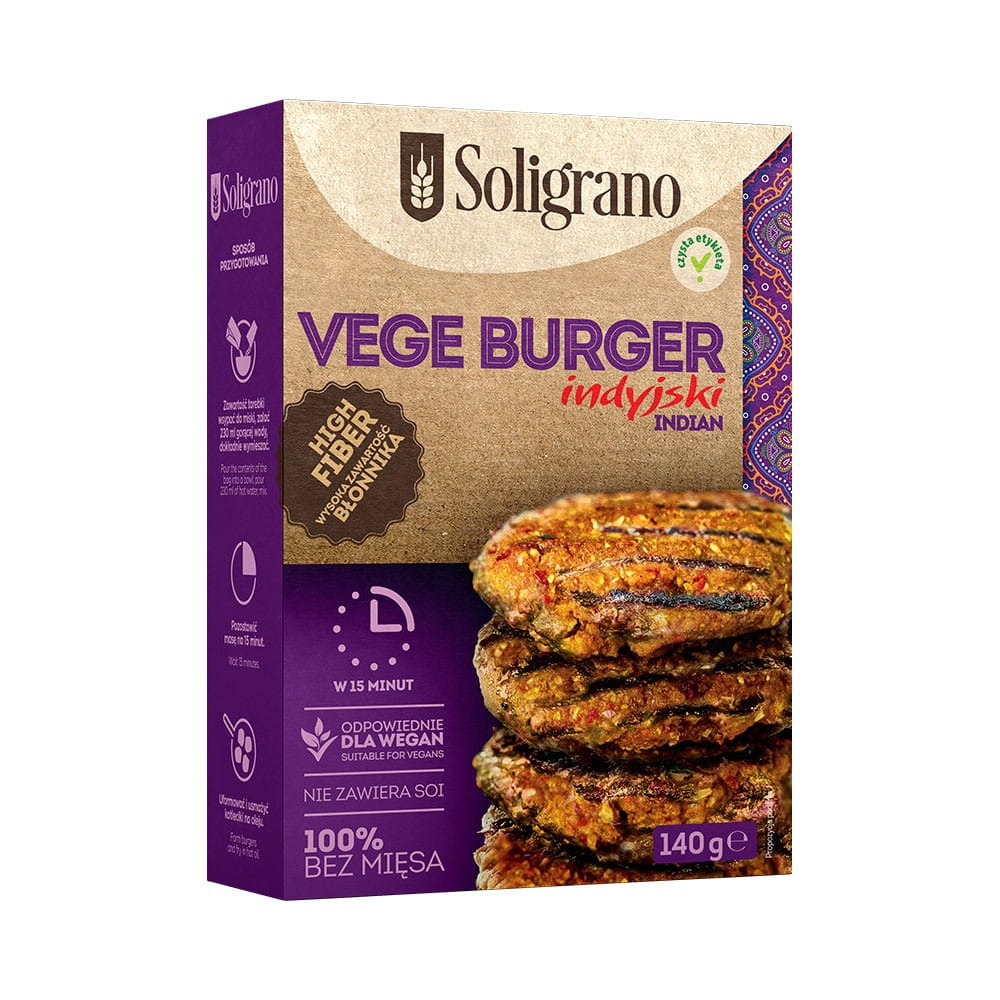 Burger indian cu legume Soligrano, 140 g - eMAG.ro