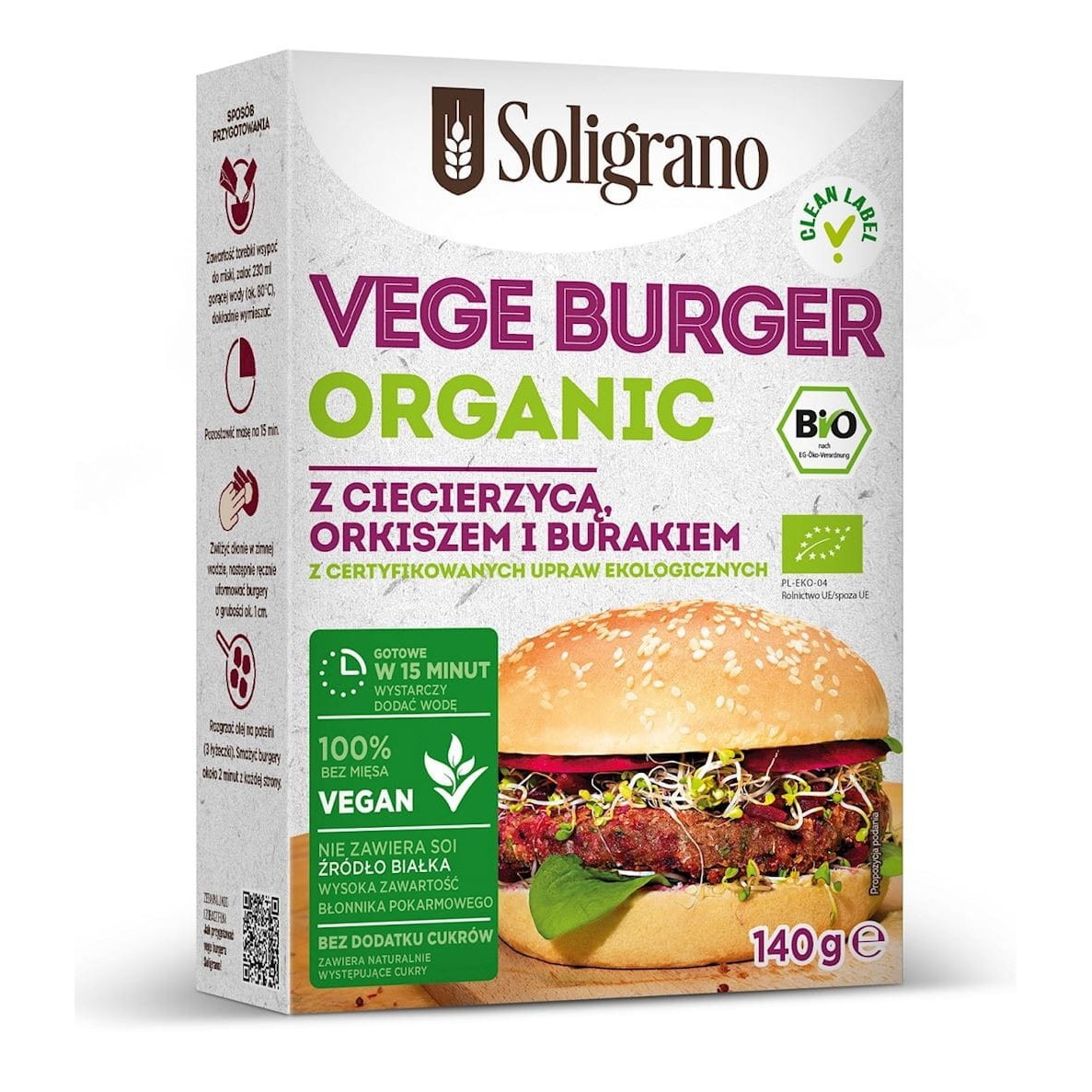 BIO Burger, Soligrano, 140 g - eMAG.hu