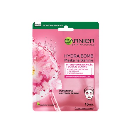 Masca ten Hydra Bomb, Garnier, Extract floare de cires si acid ...