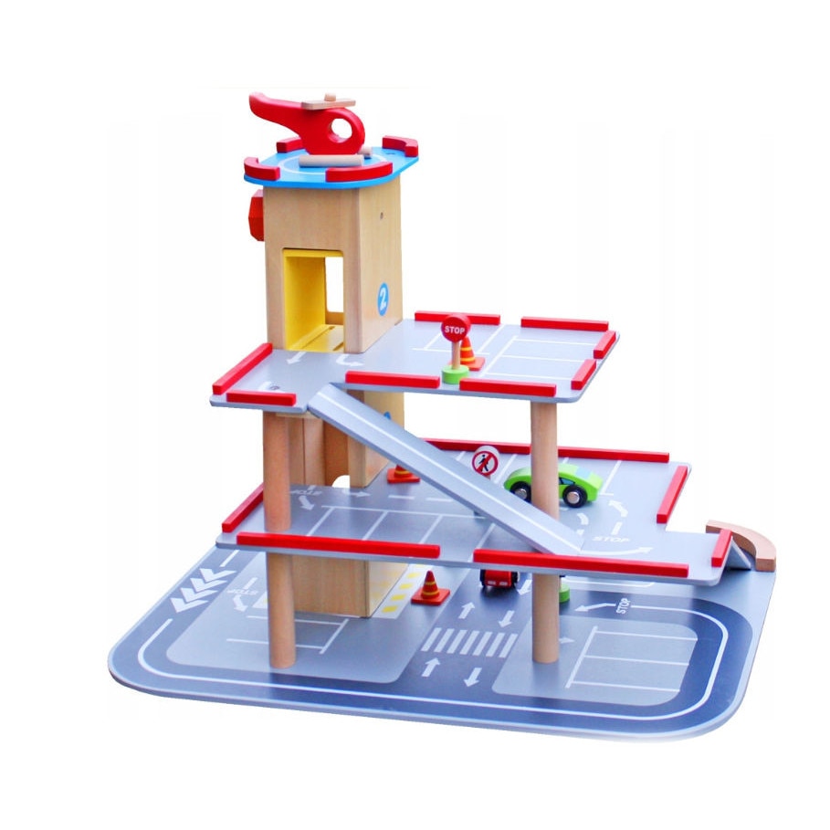 Garaj de jucarie pentru copii, Coil, Lemn, Multicolor - eMAG.ro