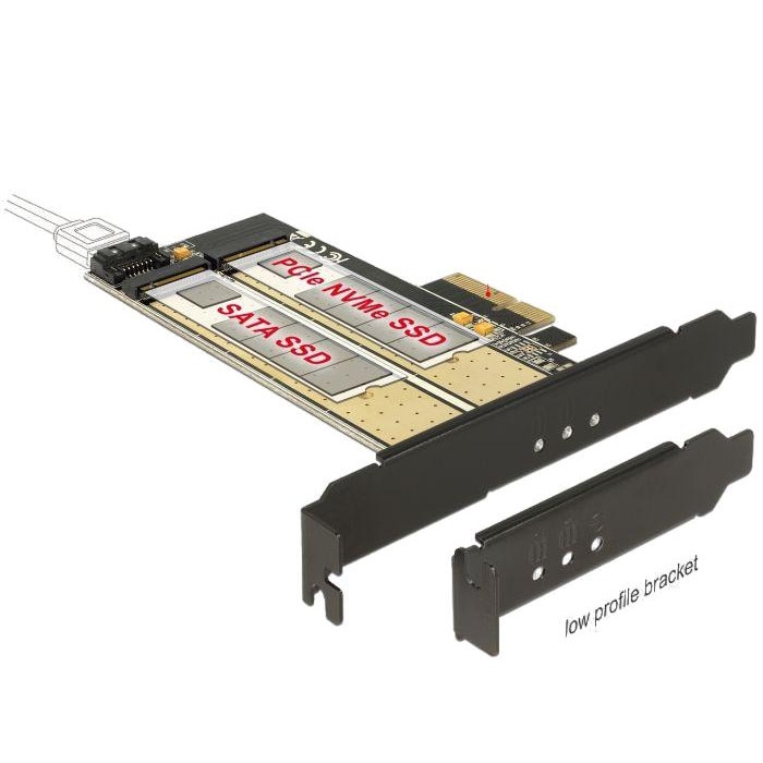 Placa DeLock PCI Express x4 > 1x intern M.2 Key B + 1x intern NVMe M.2 ...