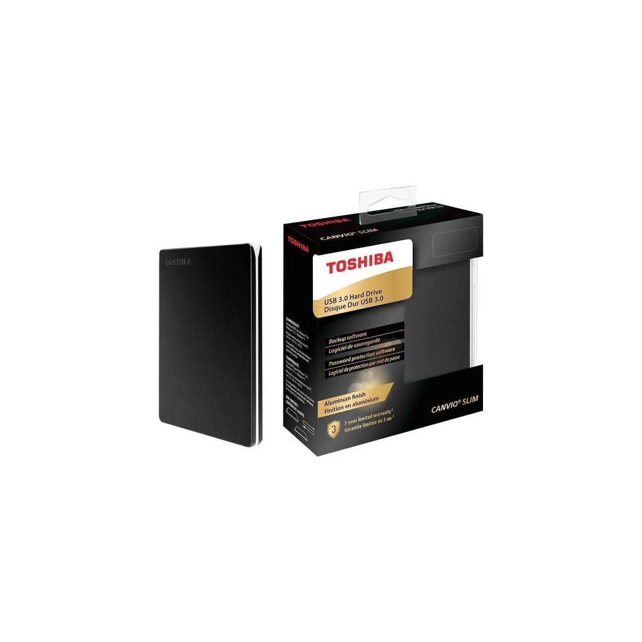 Toshiba 2TB 2,5" USB3.0 CANVIO SLIM Black, Winchester (külső) - eMAG.hu
